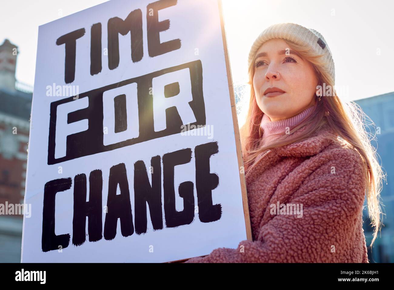 Time for change placard hi-res stock photography and images - Alamy