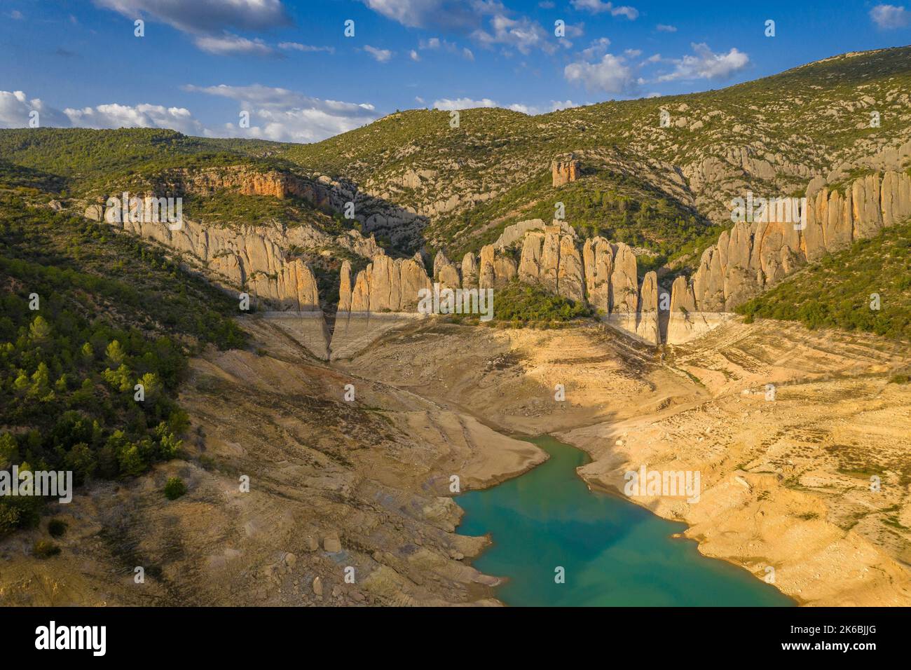 Cliffs of the "Muralla de Finestras" (the Wall of Finestras) with the ...