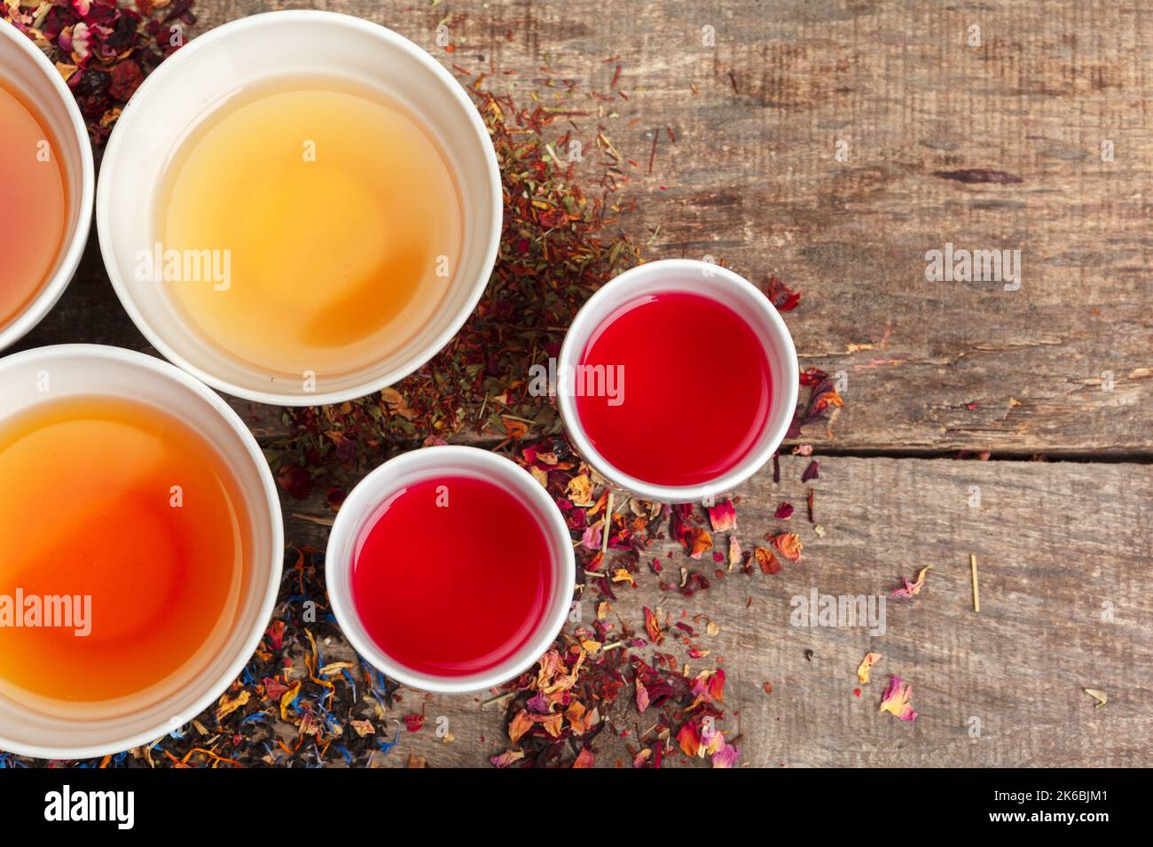Creative layout made of cup of herbal tea on a wooden background Stock ...