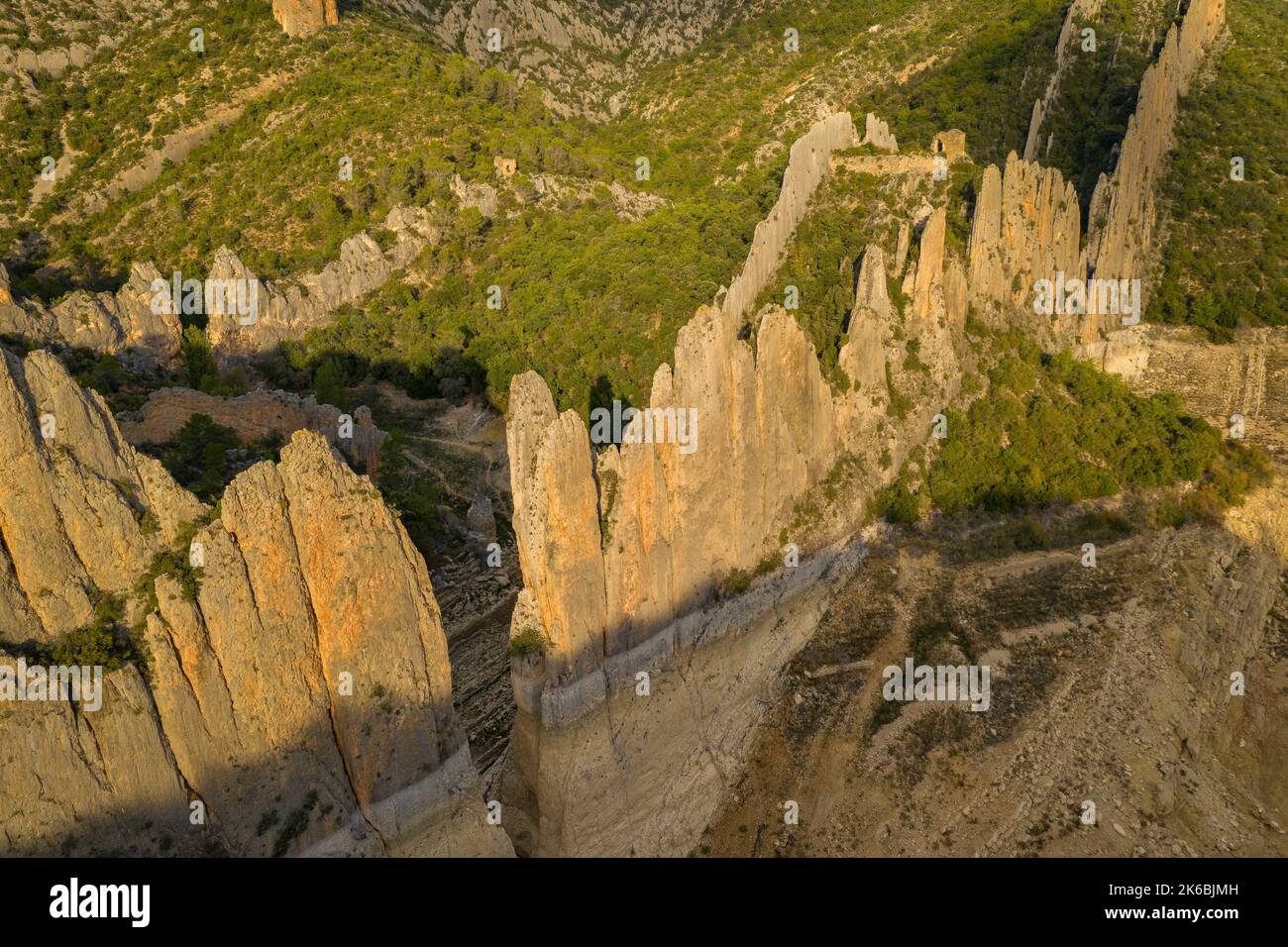 Cliffs of the "Muralla de Finestras" (the Wall of Finestras) with the ...