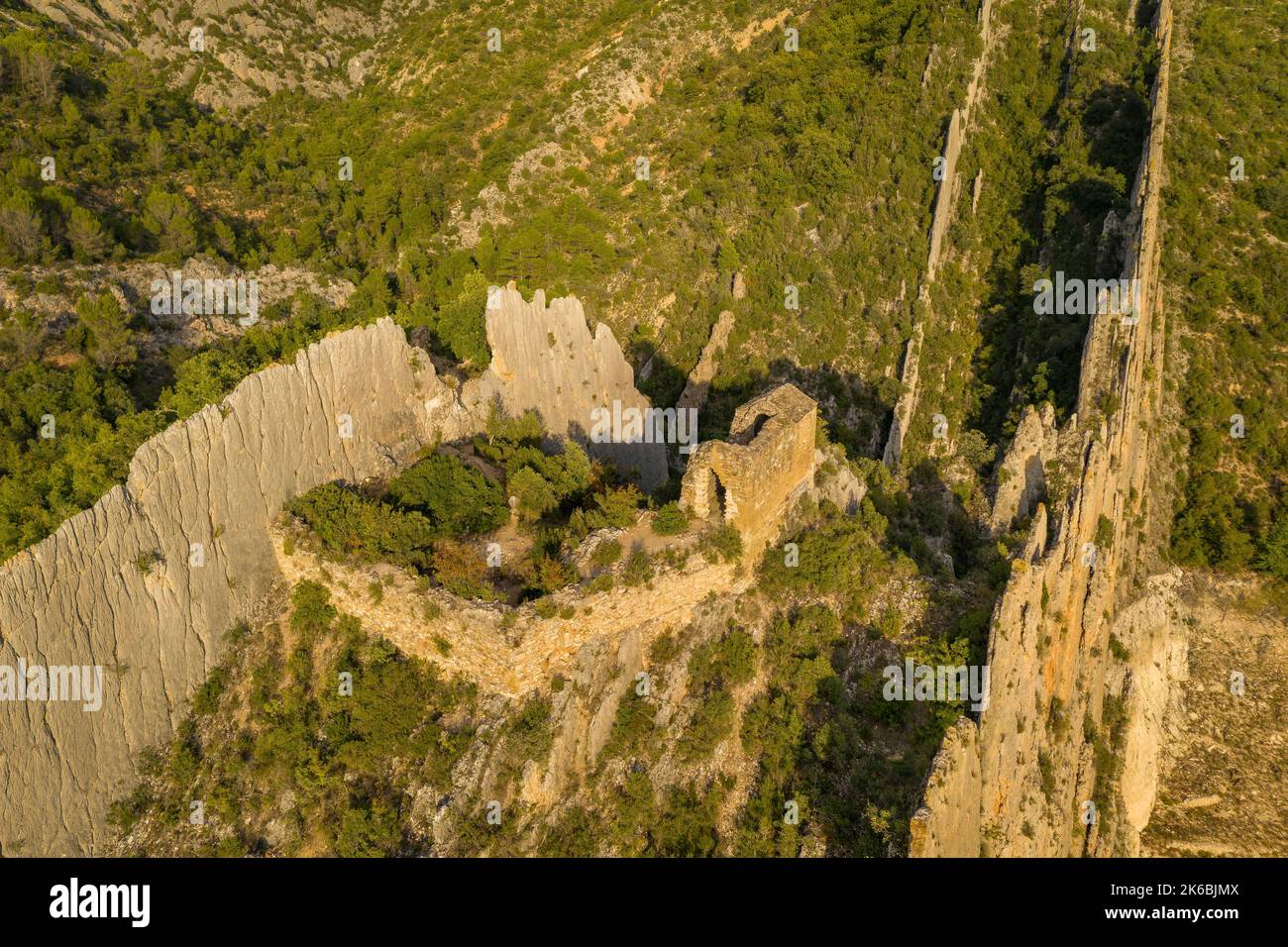 Cliffs of the "Muralla de Finestras" (the Wall of Finestras) with the ...