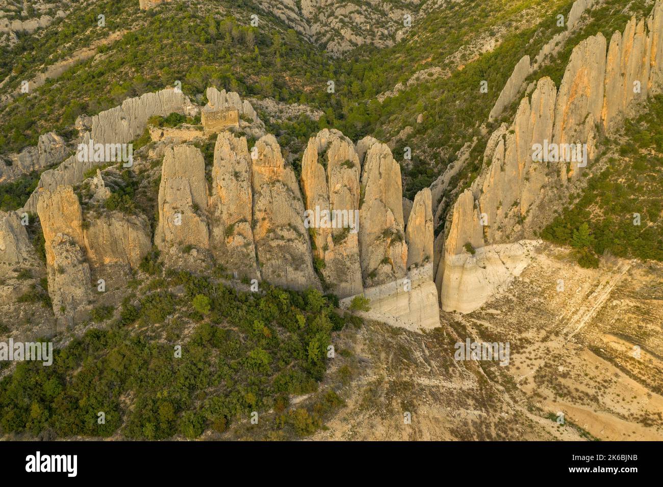 Cliffs of the "Muralla de Finestras" (the Wall of Finestras) with the ...