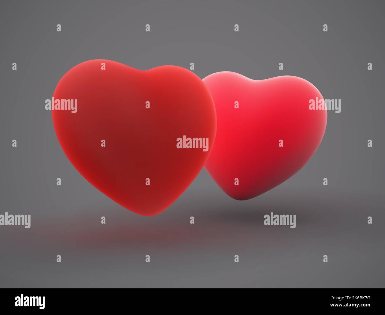 Two 3D red hearts shape on grey background Stock Vector Image & Art - Alamy