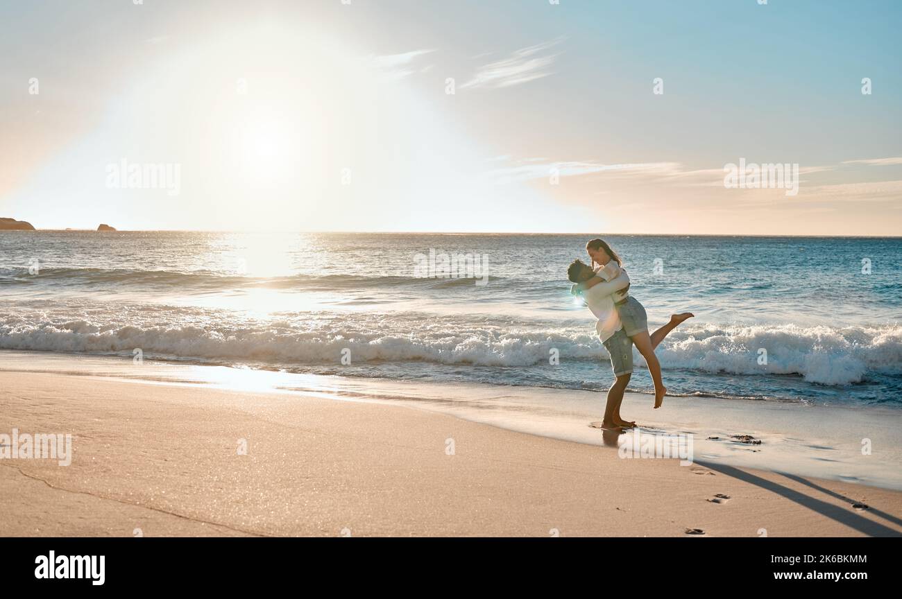 You sweep me off my feet. a young couple spending time together at the ...