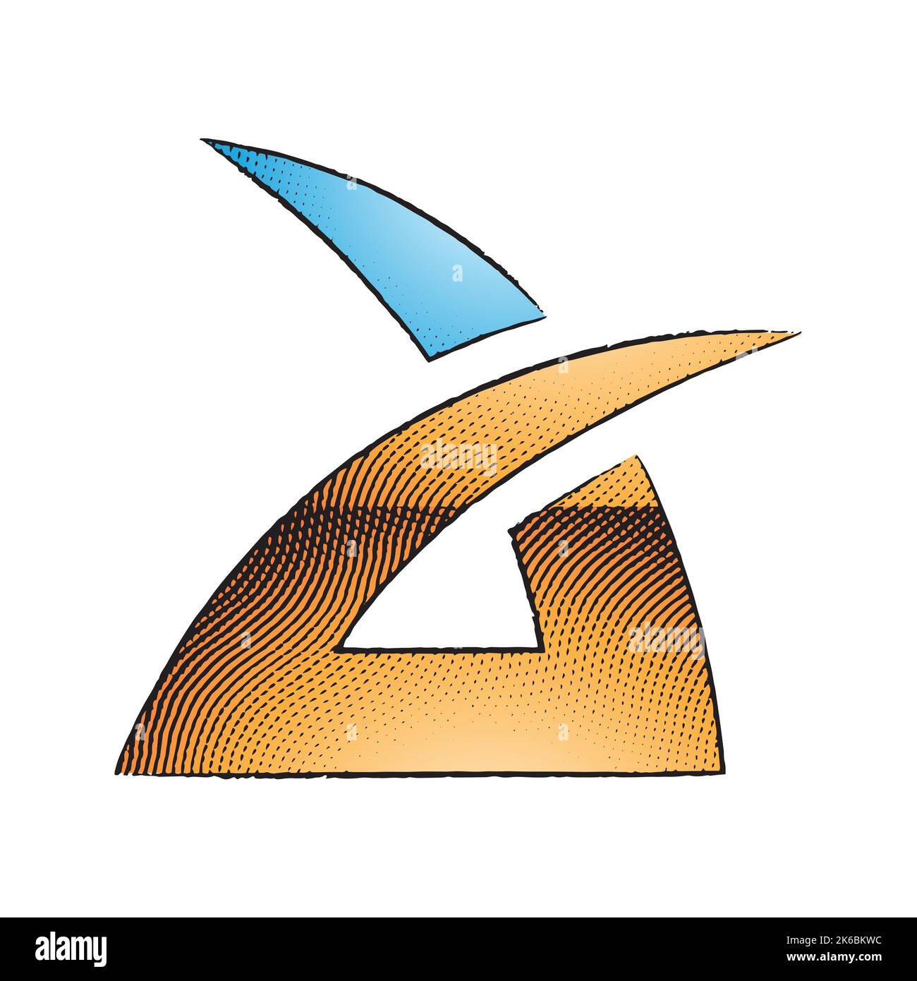 Illustration of Scratchboard Engraved Spiky Lowercase Letter A with ...