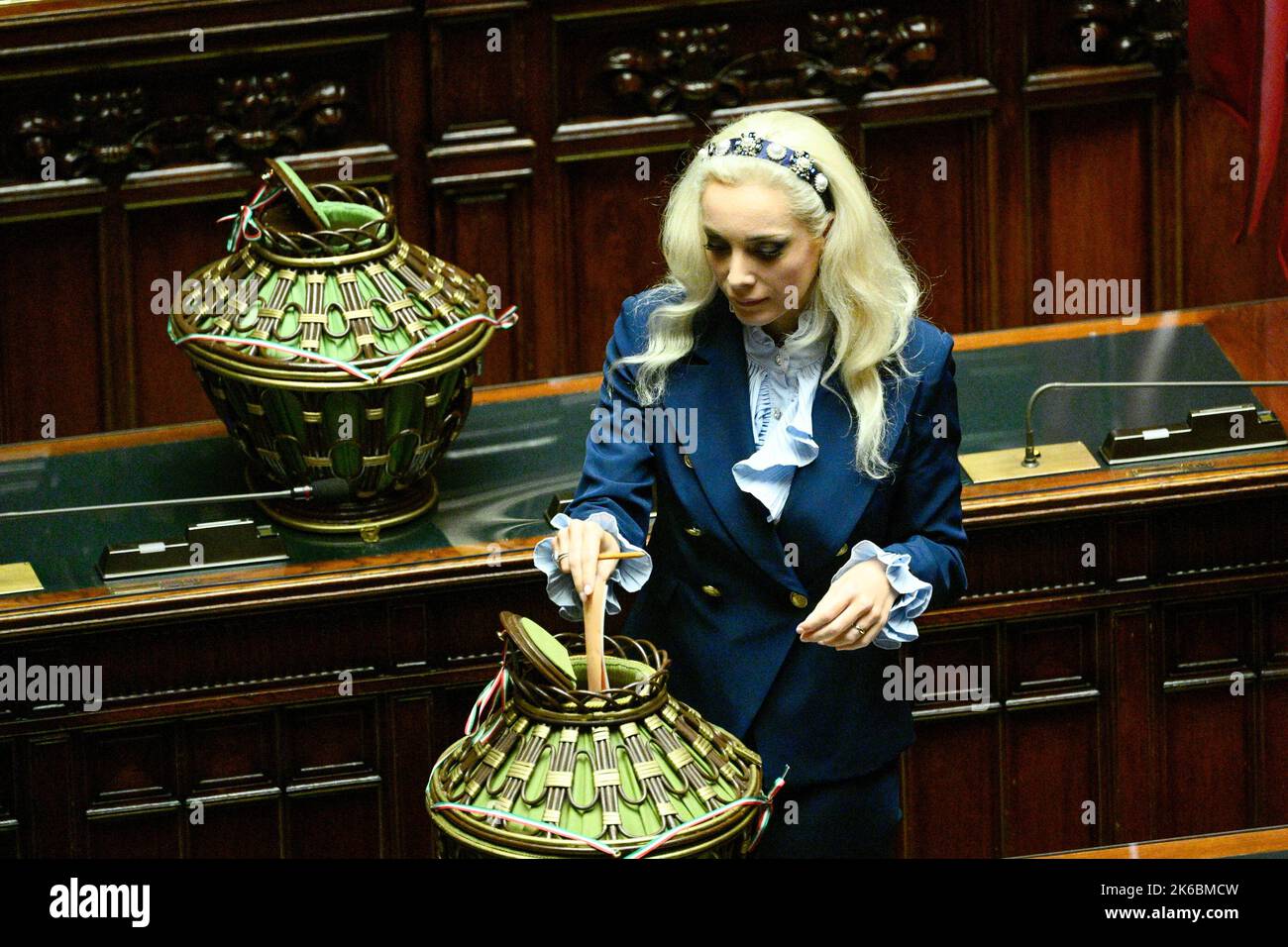 Marta Fascina during the Italian Parliament inaugural session at ...