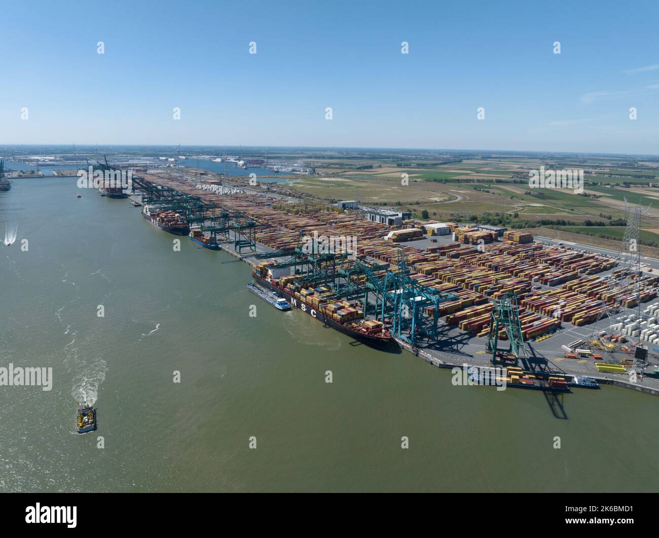 Antwerpen, 9th of August 2022, Belgium. The Port of Antwerp largest ...