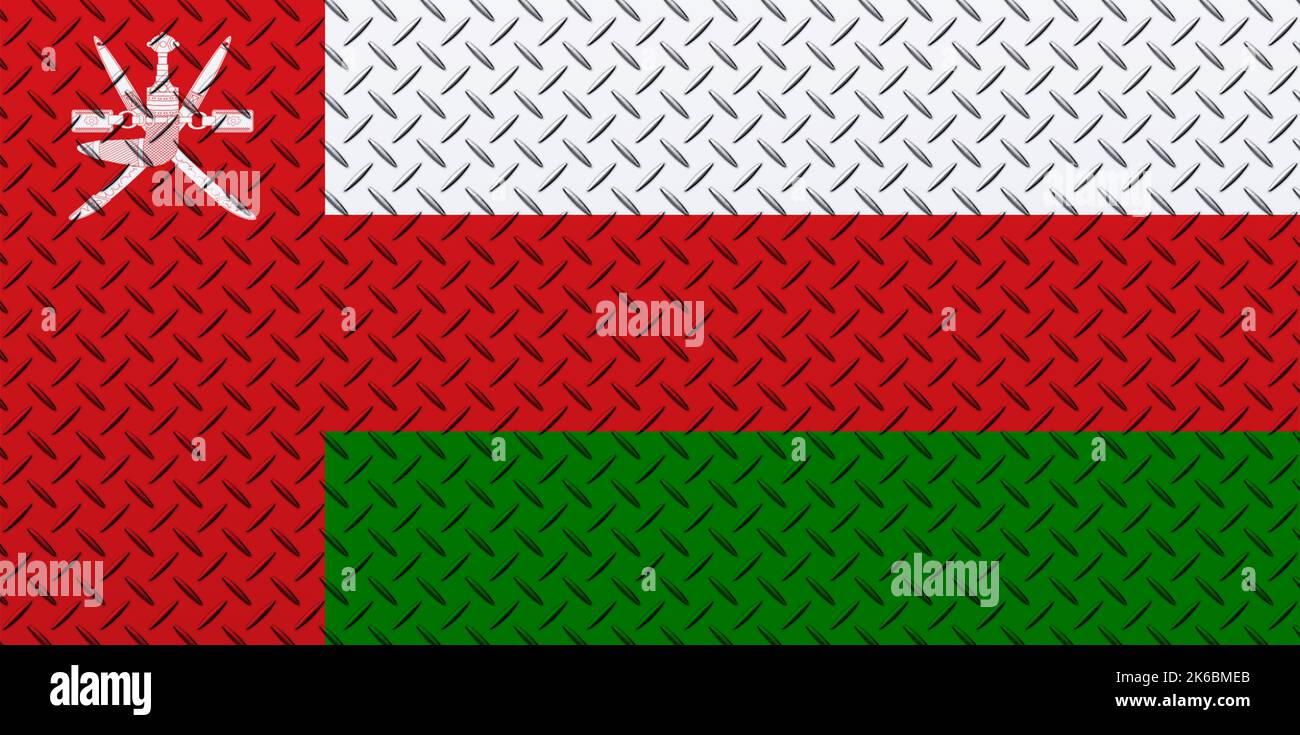 3D Flag of Oman on a metal wall background Stock Photo - Alamy