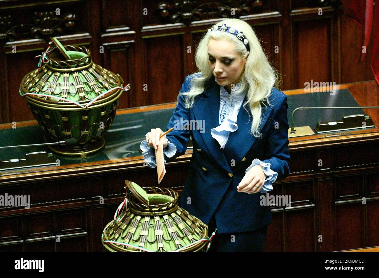 Marta Fascina during the Italian Parliament inaugural session at ...