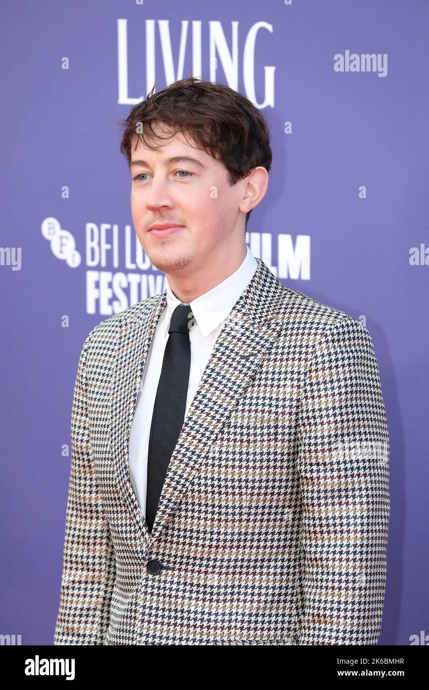 Alex Sharp attends 'Living' premiere at the 66th BFI London Film ...