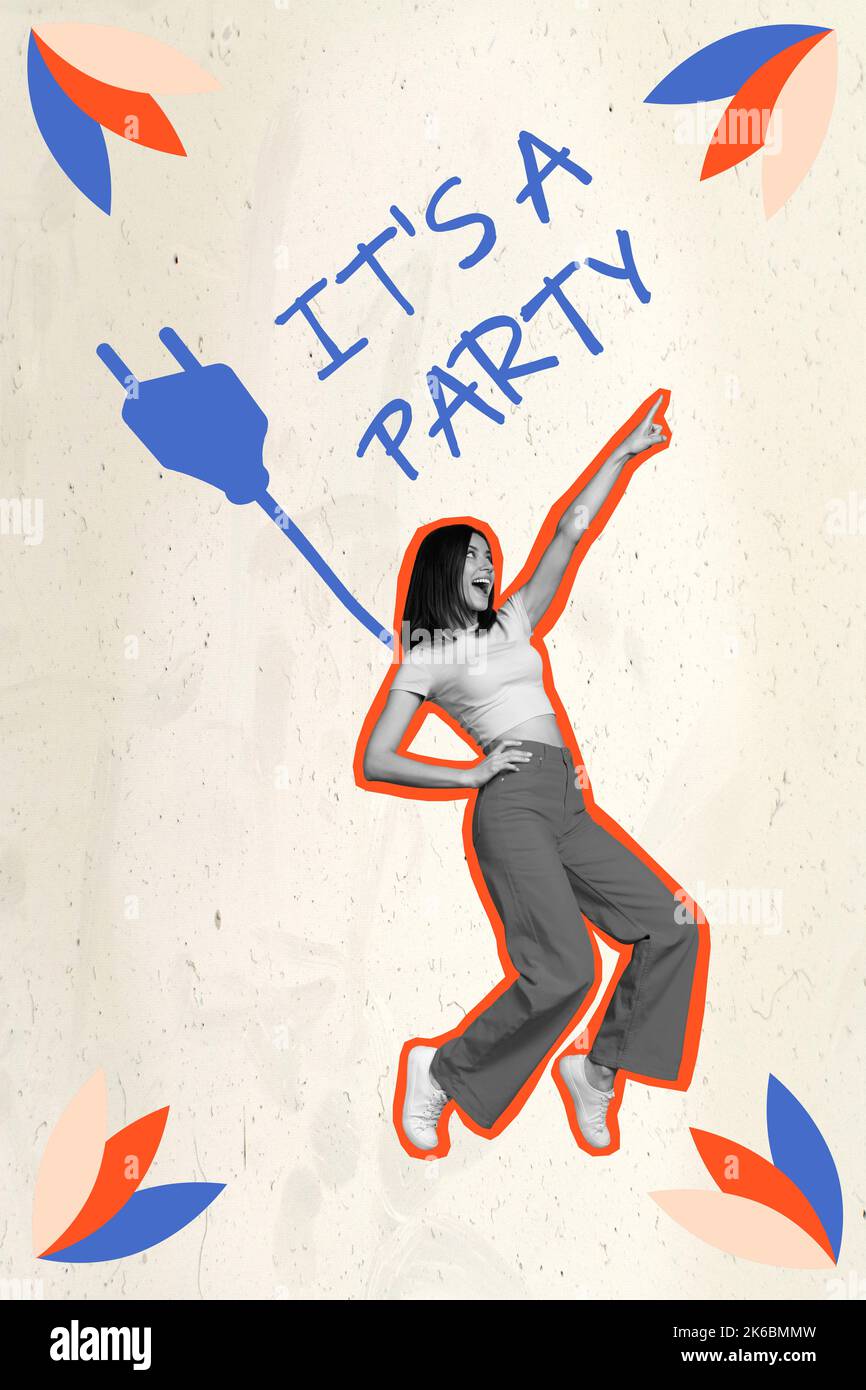 Composite collage image of dancing tiptoes boogie woogie young funny ...