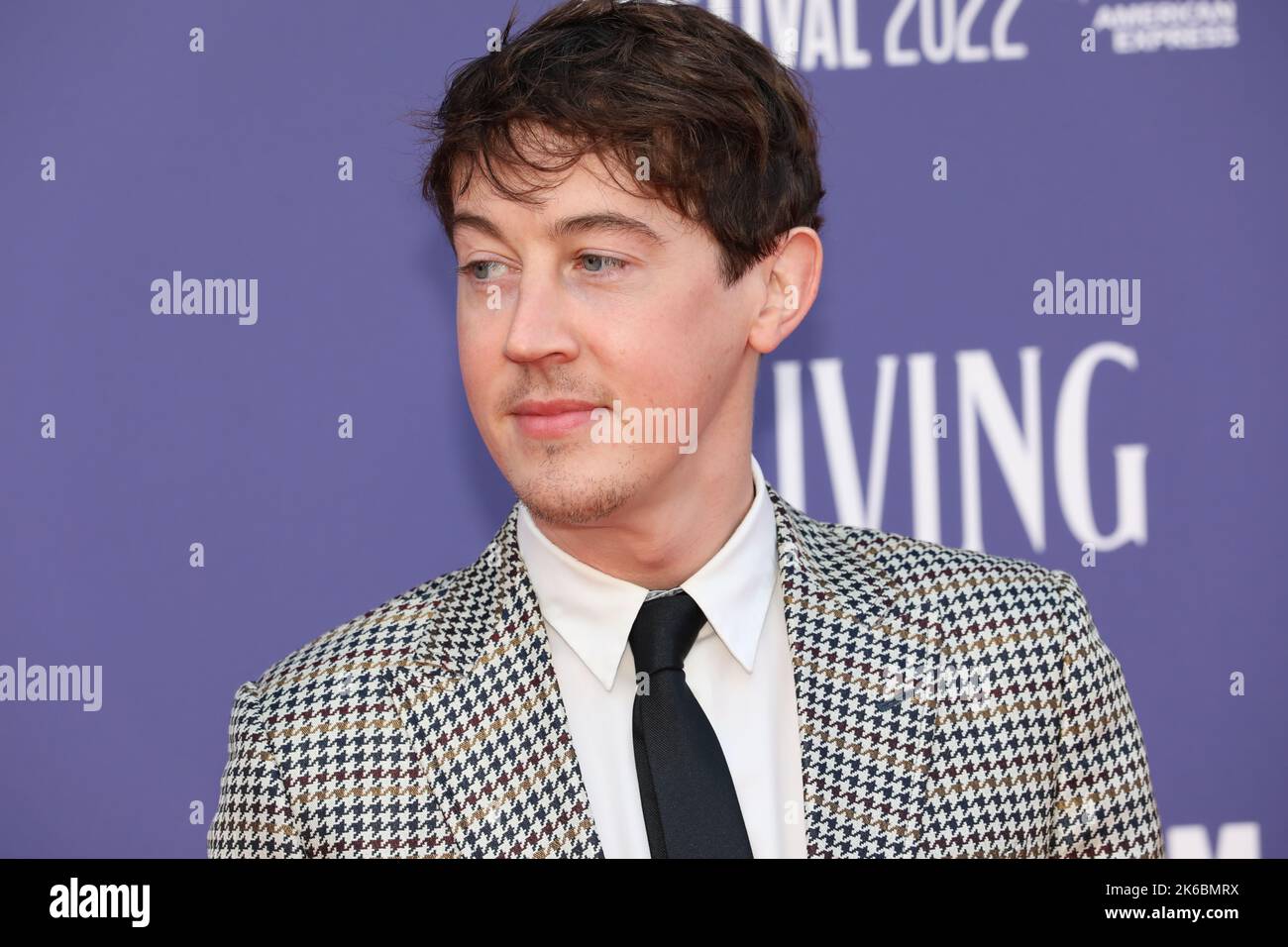 Alex Sharp attends 'Living' premiere at the 66th BFI London Film ...