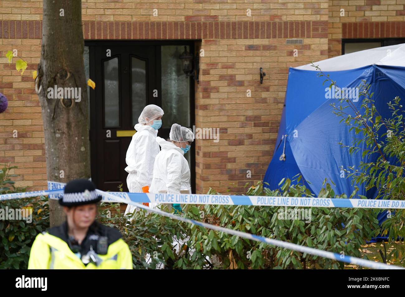 Police in forensic suits at the scene in Loxbeare Drive, Furzton ...