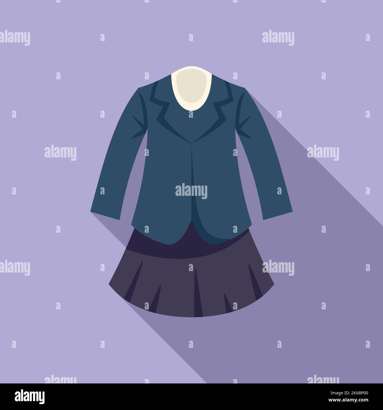 Jacket dress icon flat vector. School uniform. Suit pupil Stock Vector ...