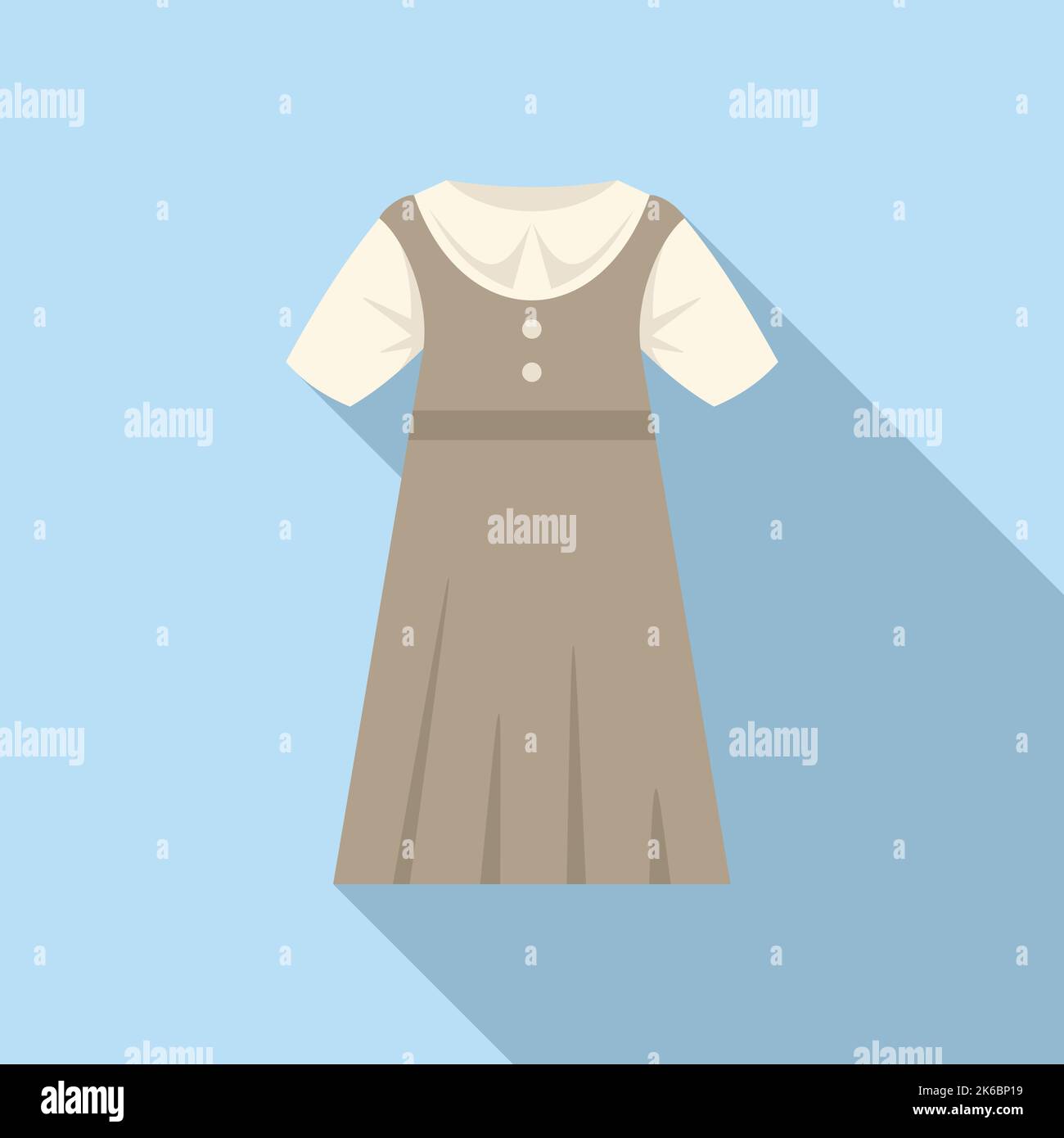 School uniform icon flat vector. Girl dress. Suit fashion Stock Vector ...