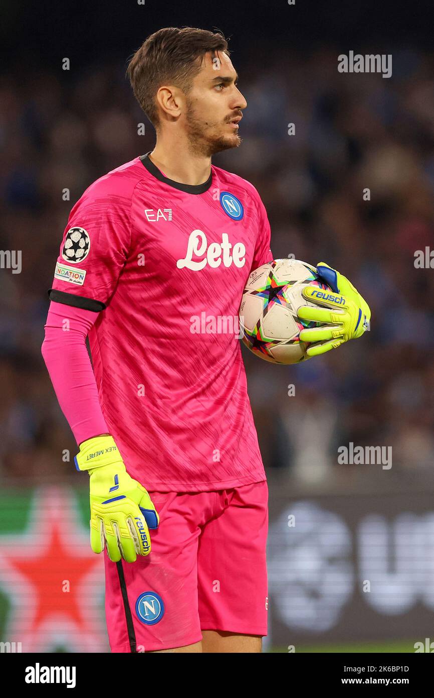 NAPELS, ITALY - OCTOBER 12: goalkeeper Alex Meret of Napoli during the ...