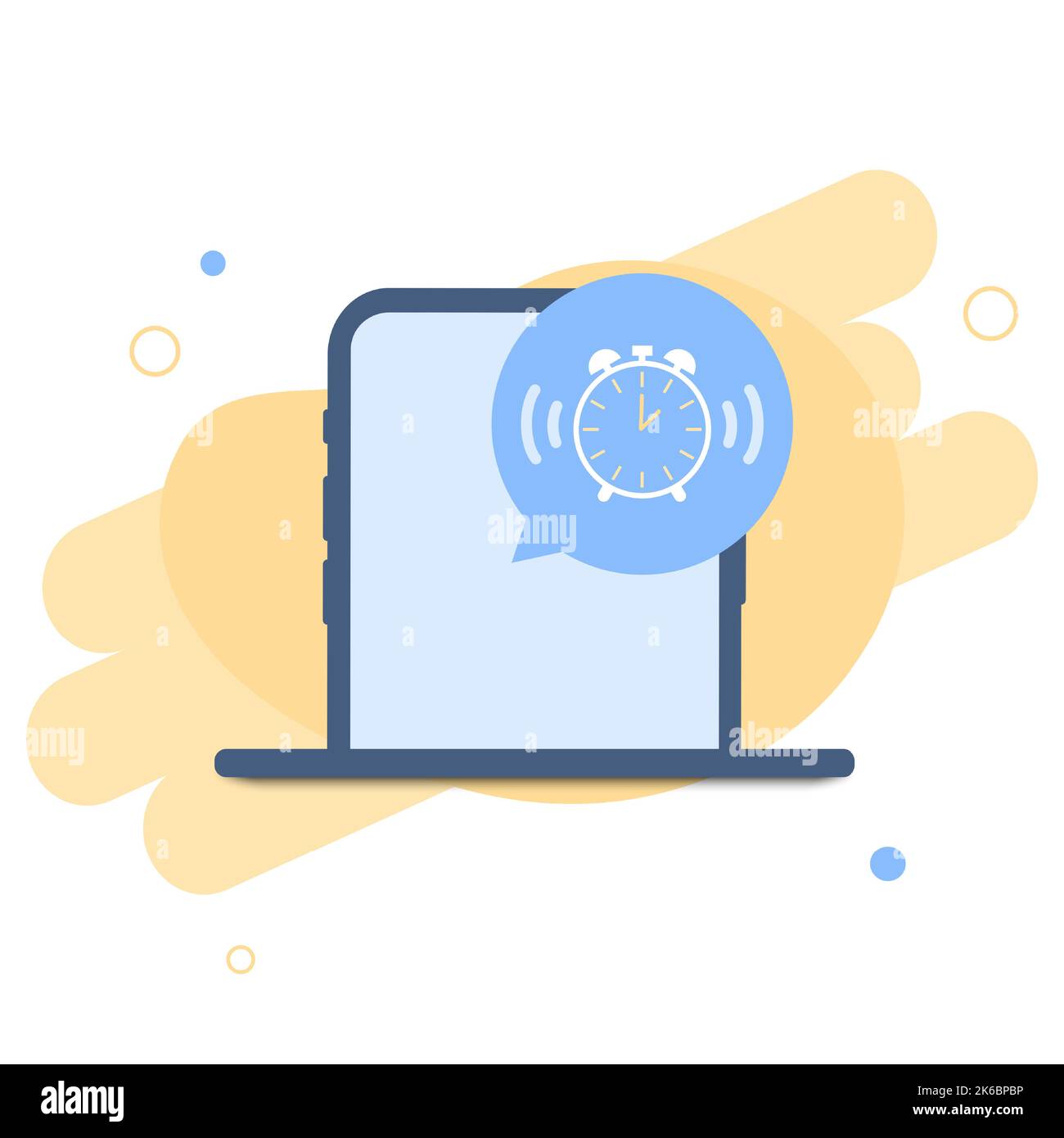 Phone with app alarm clock on the screen. Wake up time settings. Set up ...