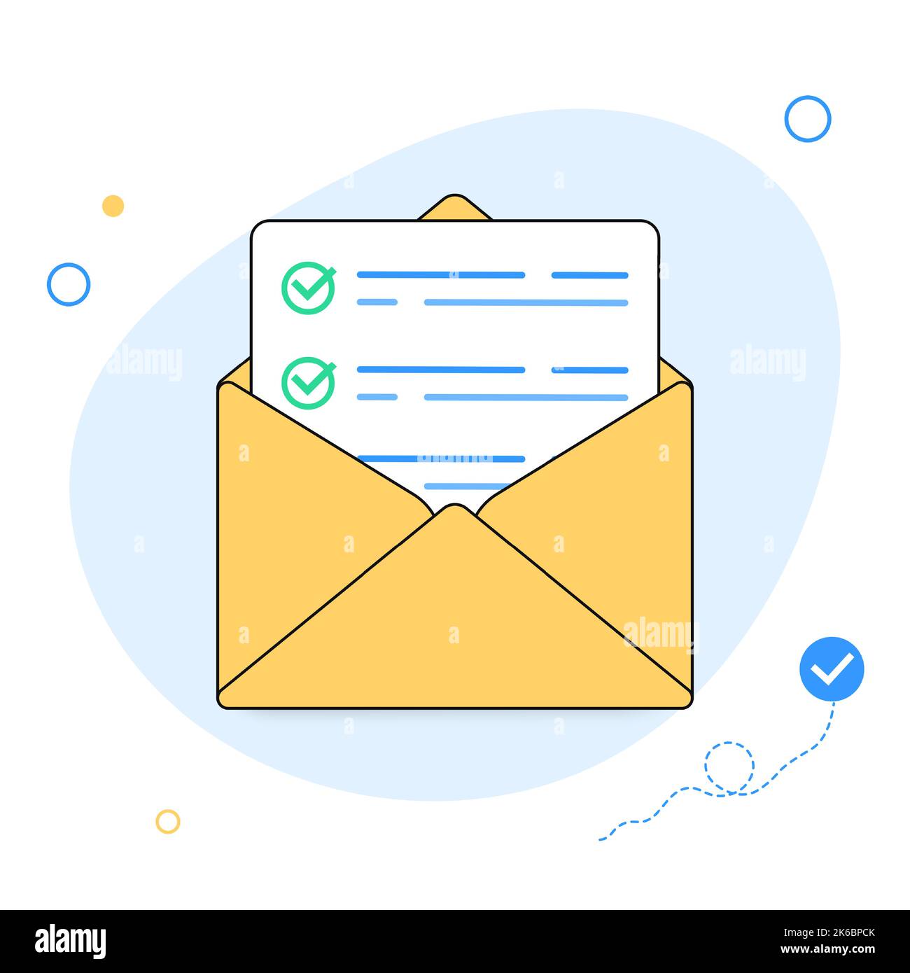 Survey vote email checklist icon vector or mail letter with online task ...