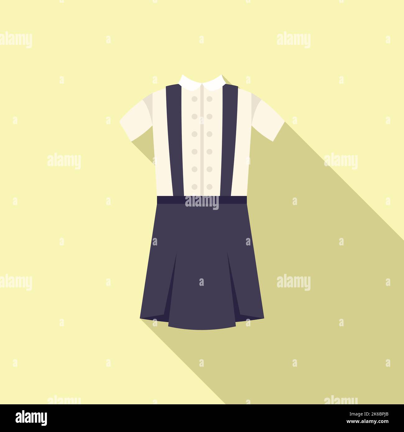Fashion dress uniform icon flat vector. Back shirt. Student school ...