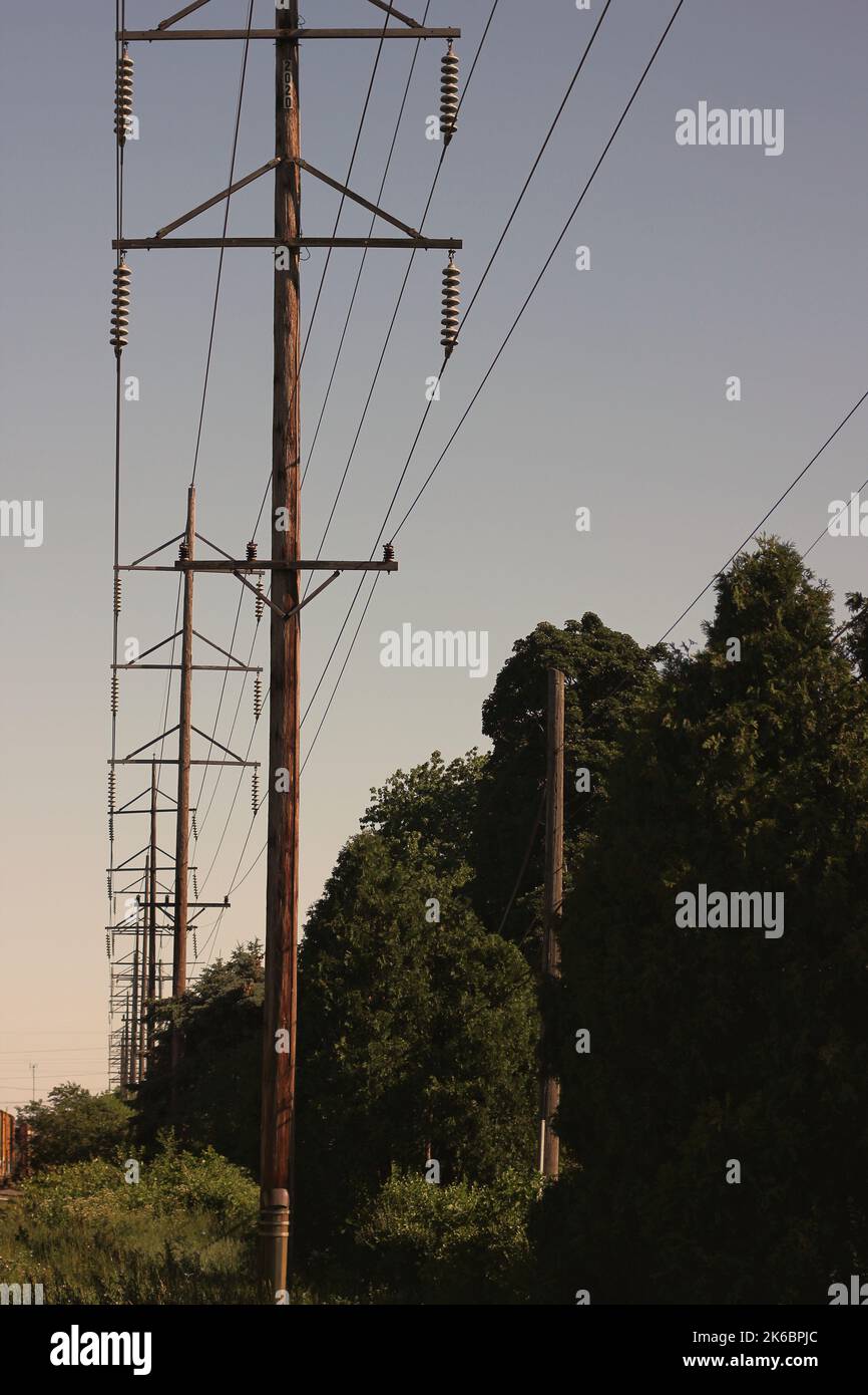 Power lines crossing beautiful hi-res stock photography and images - Alamy