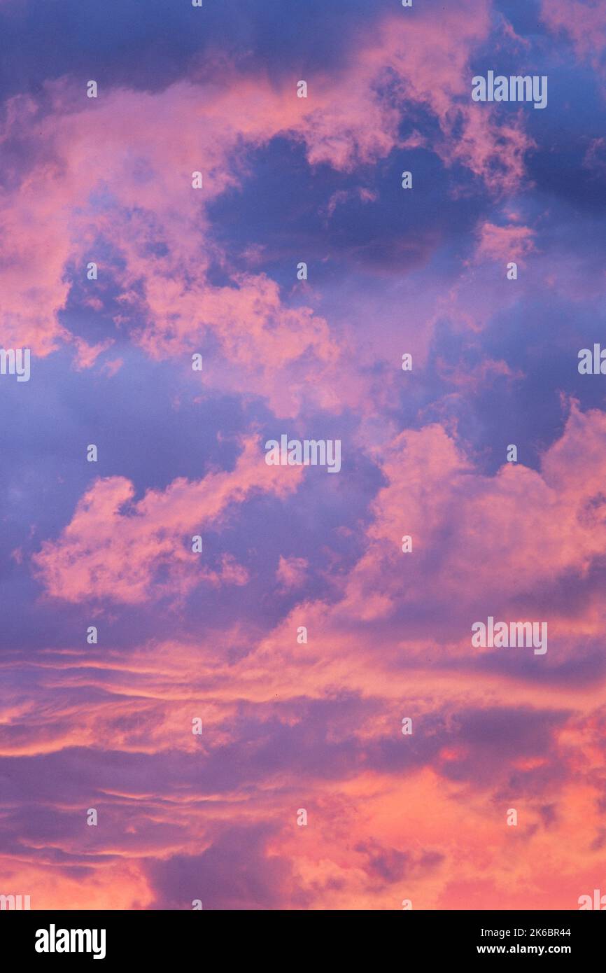 Colorful low=level stratus fractus clouds at sunset near Moab, Utah ...