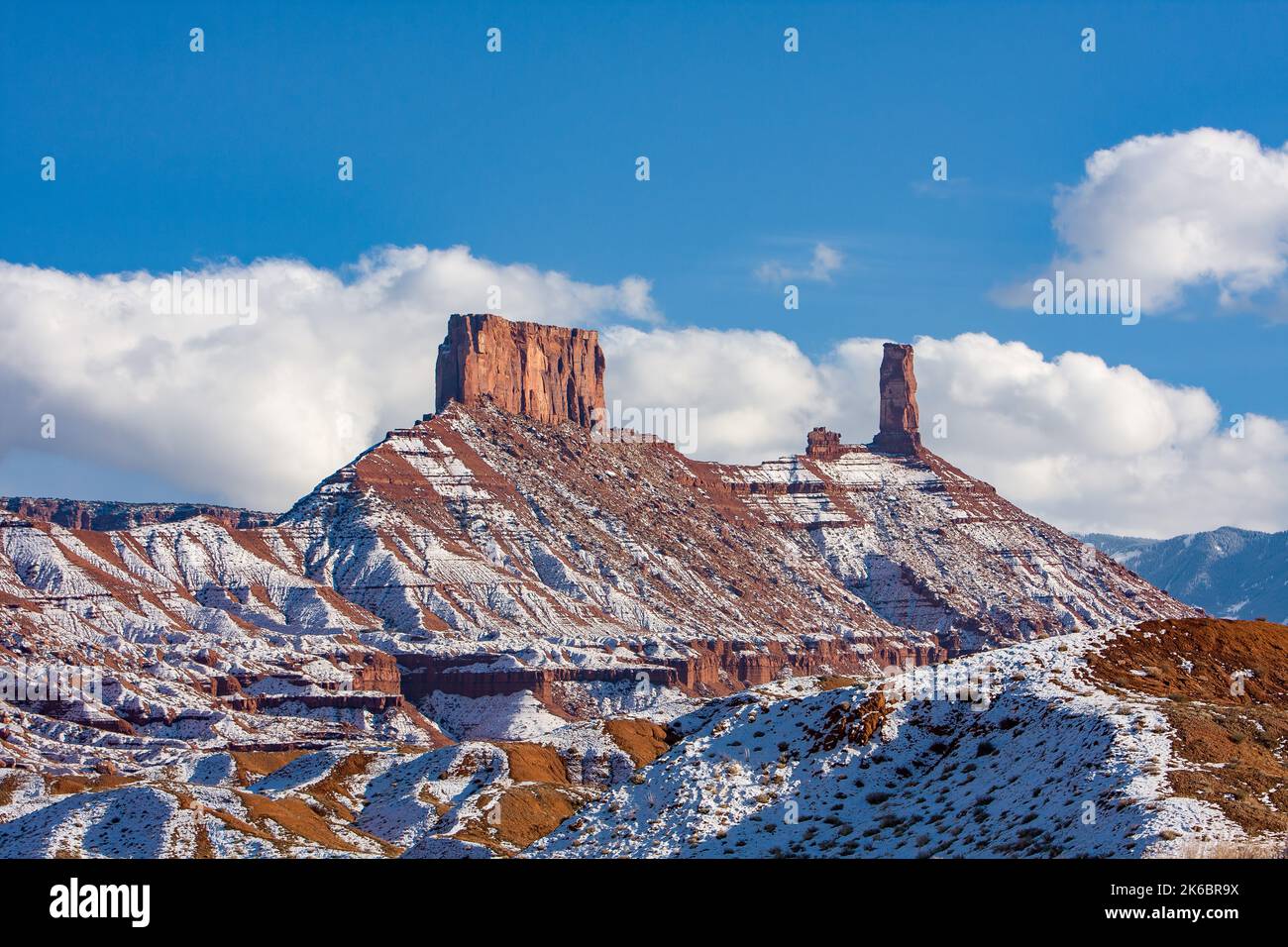 The Rectory, left, and Castle Rock or the Castleton Tower with snow in ...