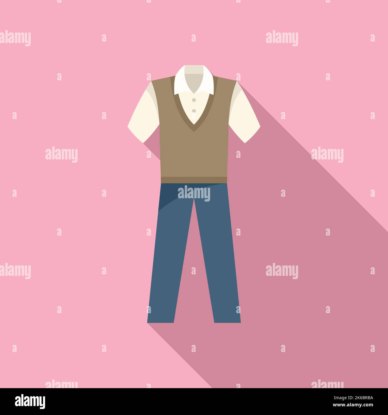 Boy uniform icon flat vector. Student uniform. Suit fashion Stock ...