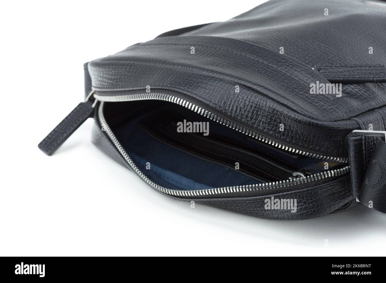 Male fashion leather handbag isolated on white background Stock Photo ...