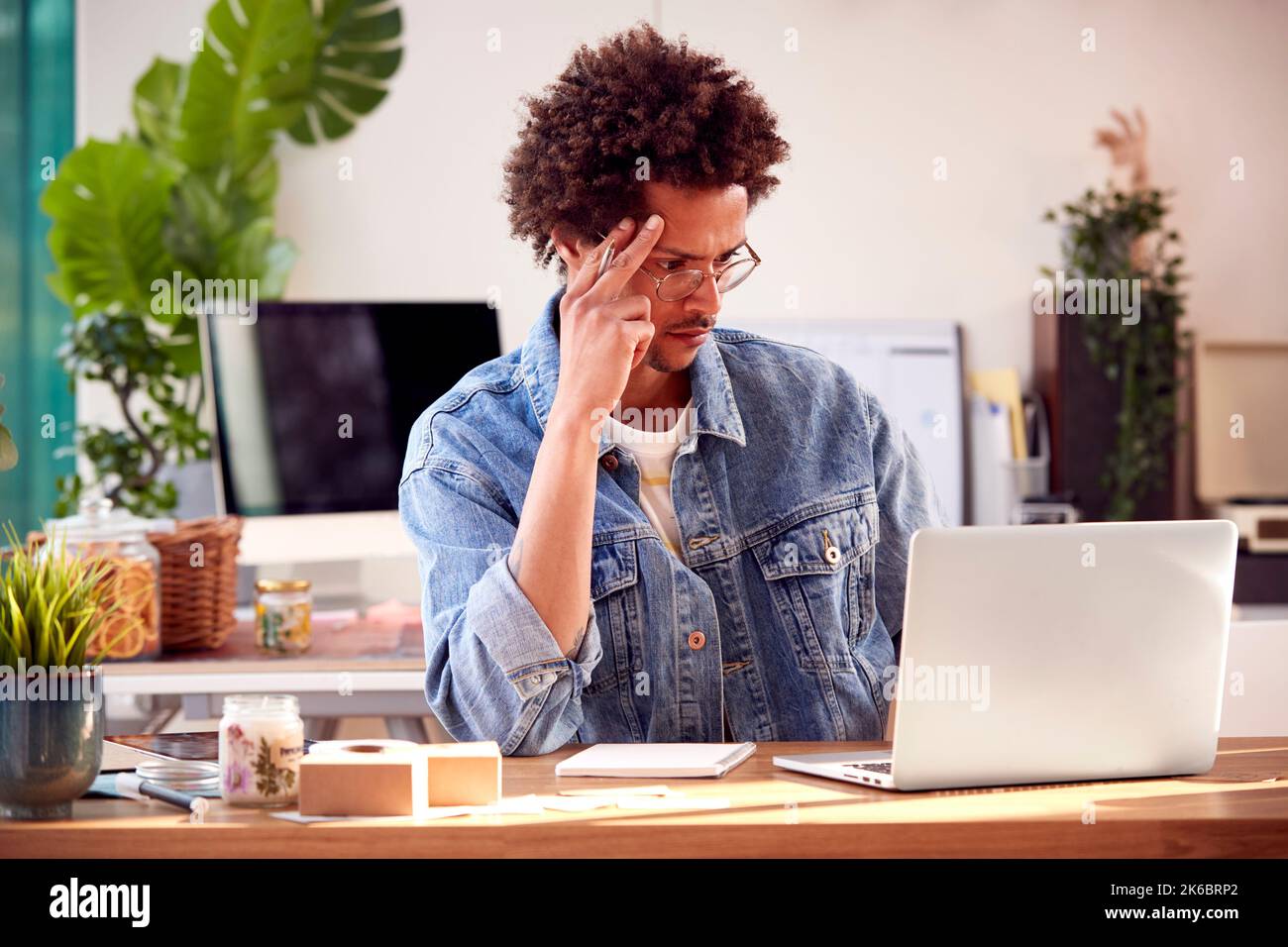 Serious Man Running Online Business Making Boutique Candles At Home ...