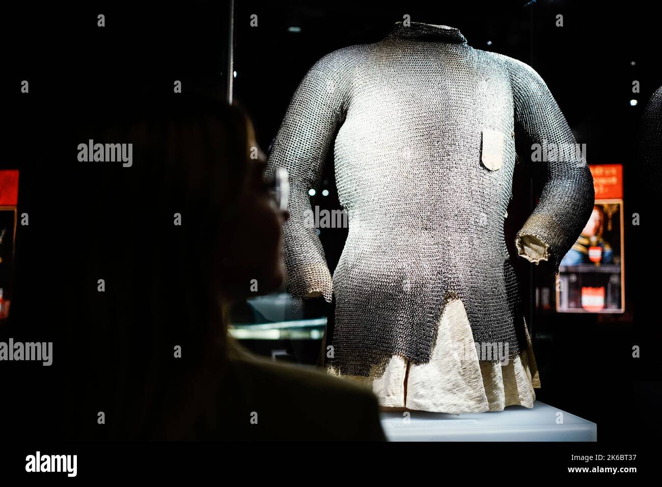 Speyer, Germany. 13th Oct, 2022. A woman looks at the chain mail of ...