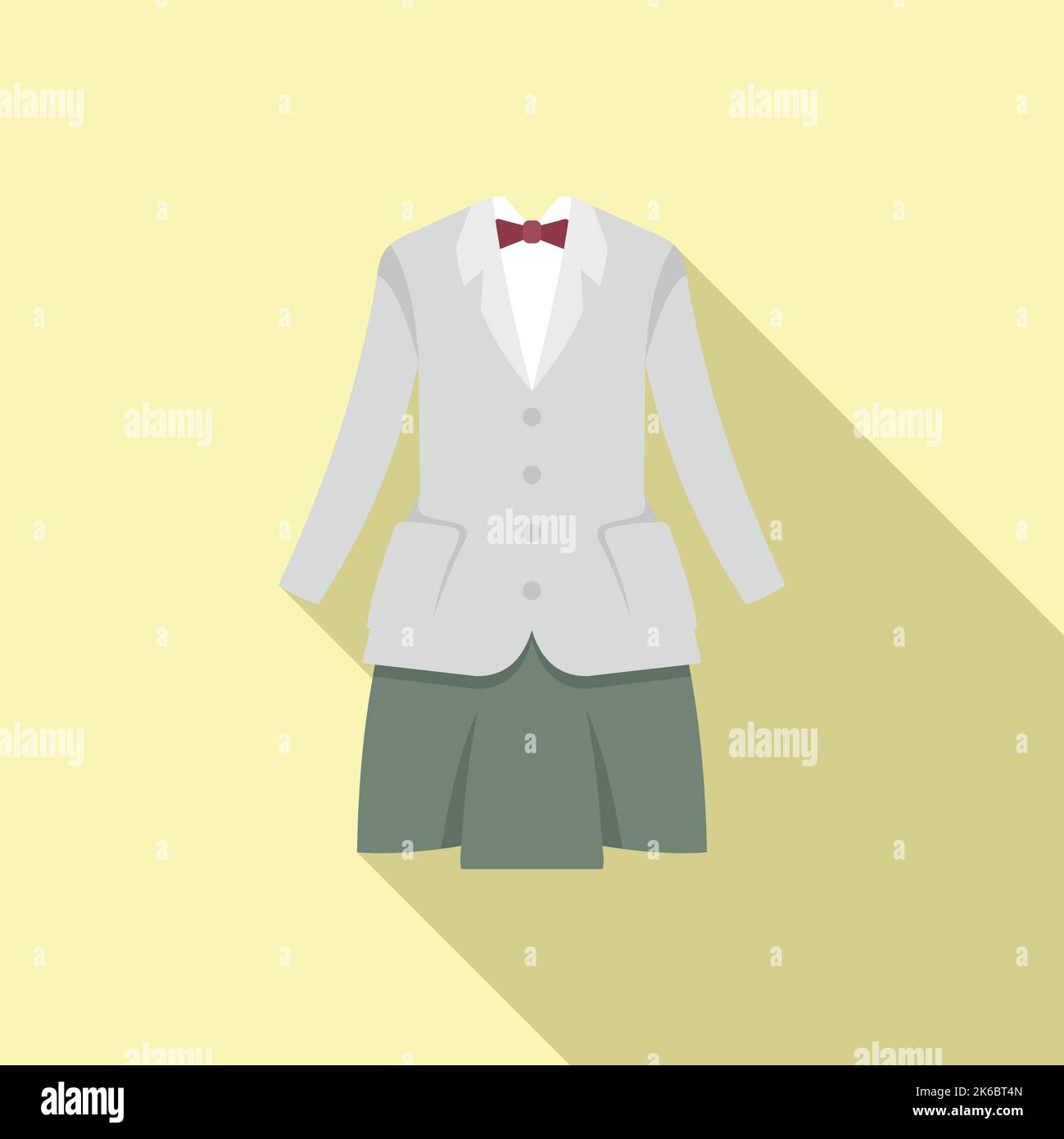 College uniform icon flat vector. Fashion suit. School child Stock ...