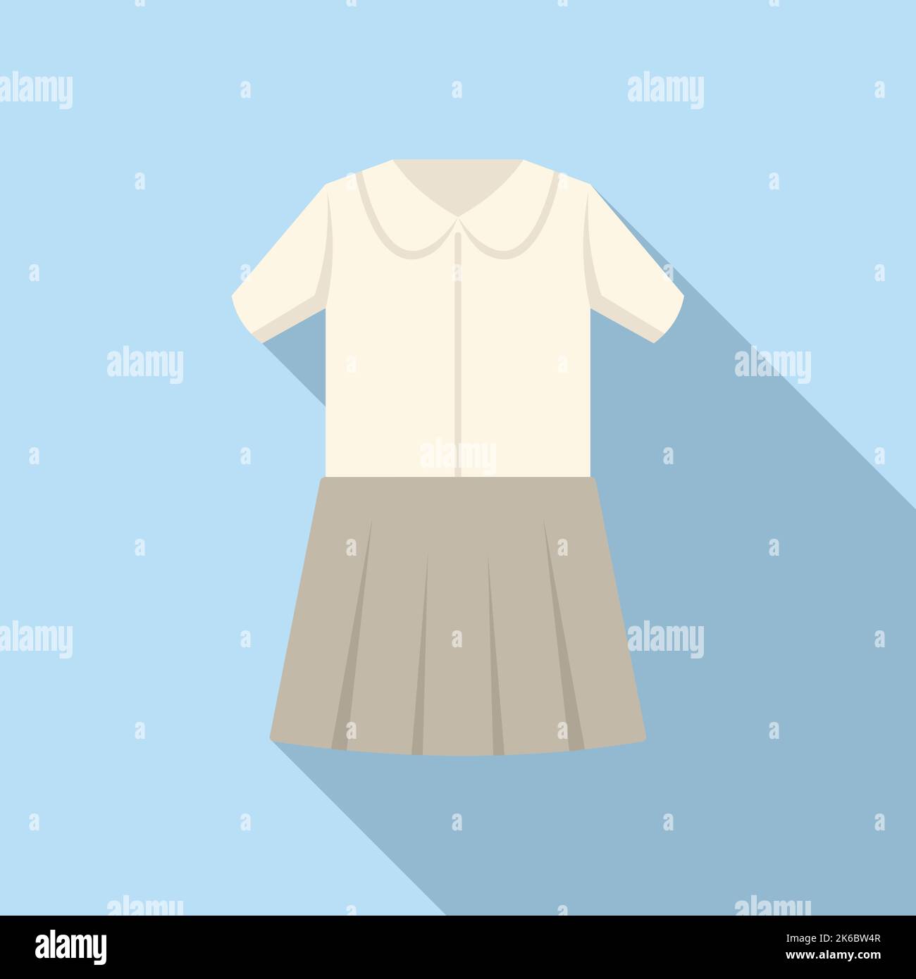 Fashion dress icon flat vector. Uniform school. Child code Stock Vector ...