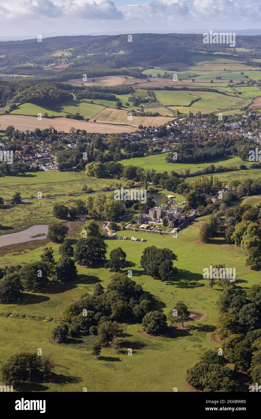 Aerial Photograph of Powerham Castle, located on the Western banks of the River Exe next to the ...