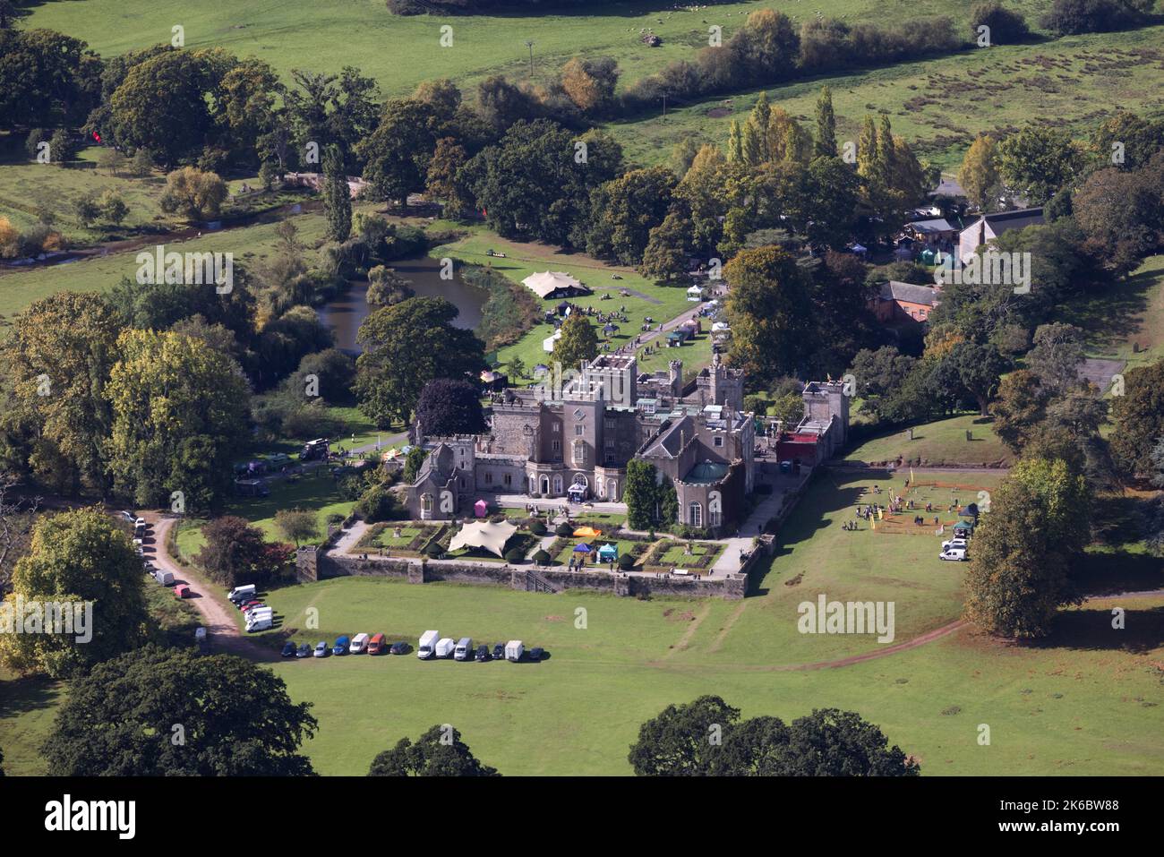 Aerial Photograph of Powerham Castle, located on the Western banks of ...