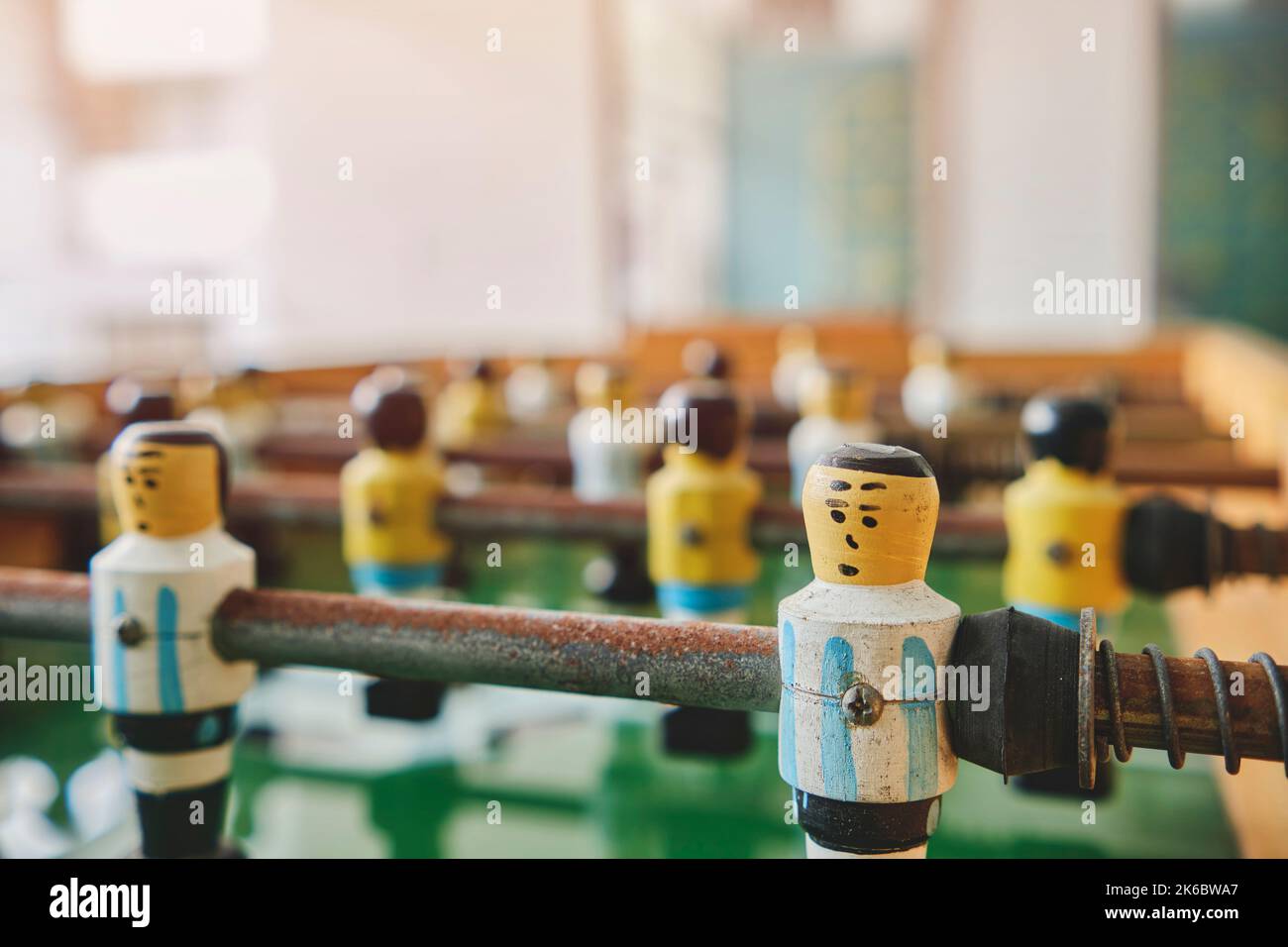 Sport team football players game. Table football for stand. Players ...