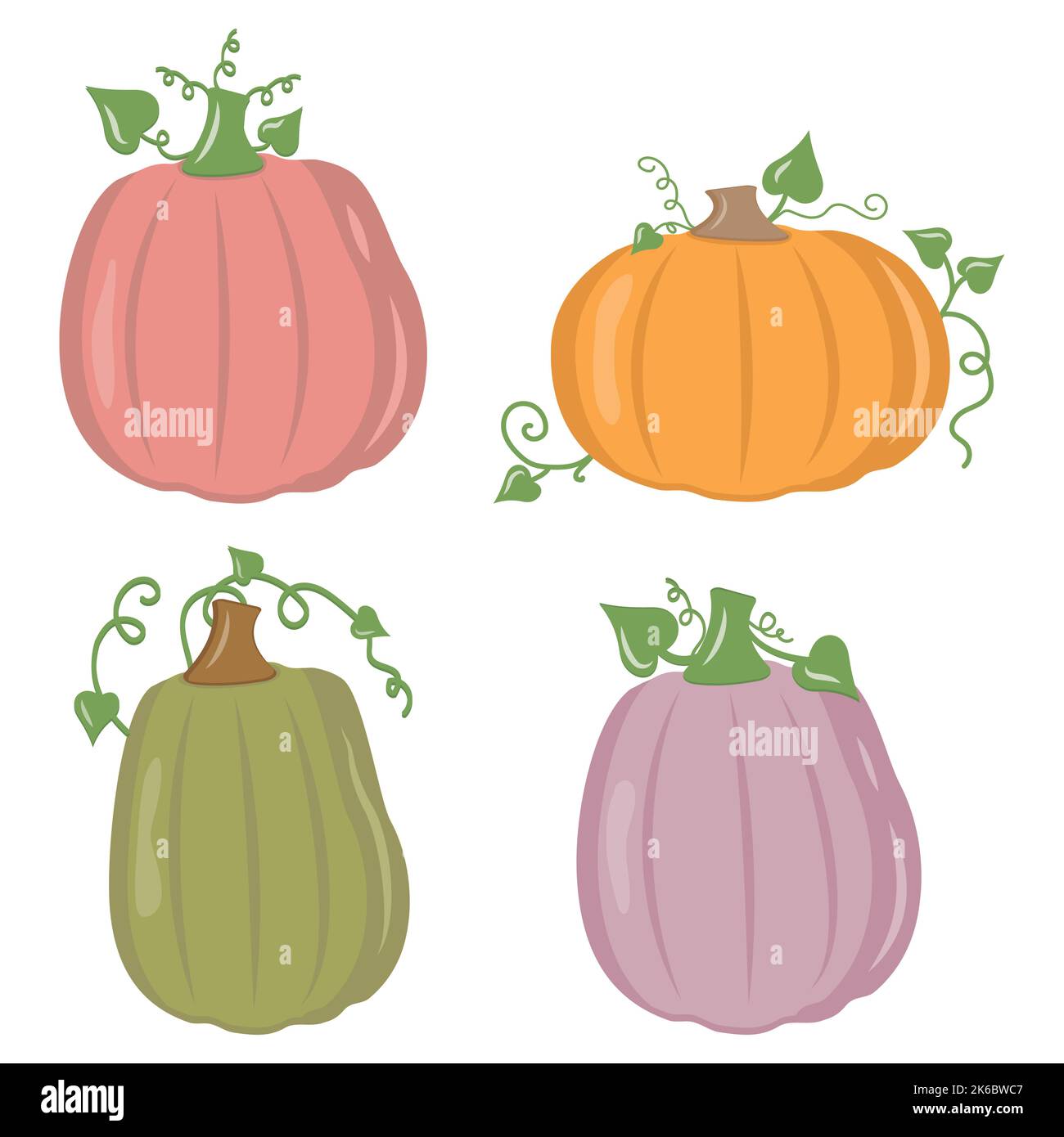 Autumn vegetable pumpkin, color vector isolated illustration icon Stock ...