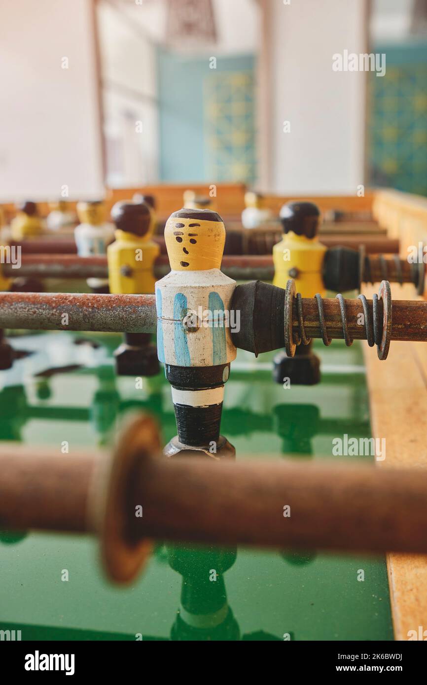 Sport team football players game. Table football for stand. Players ...
