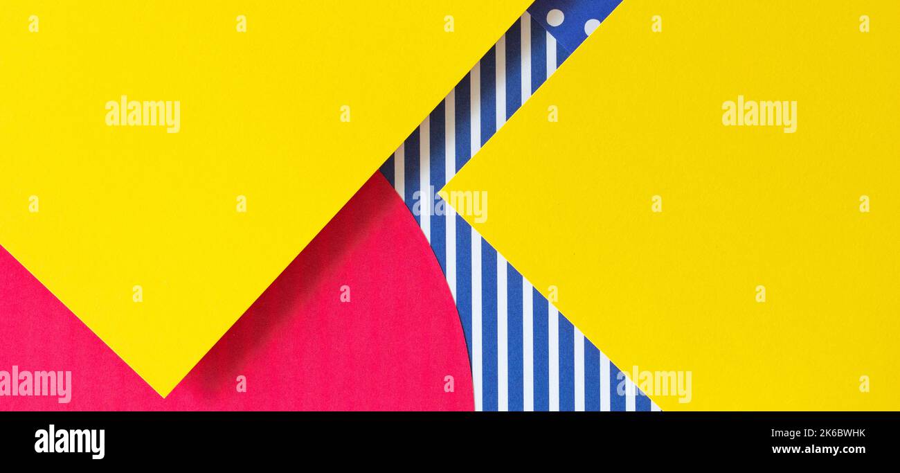 Texture background of fashion papers in memphis geometry style. Yellow ...