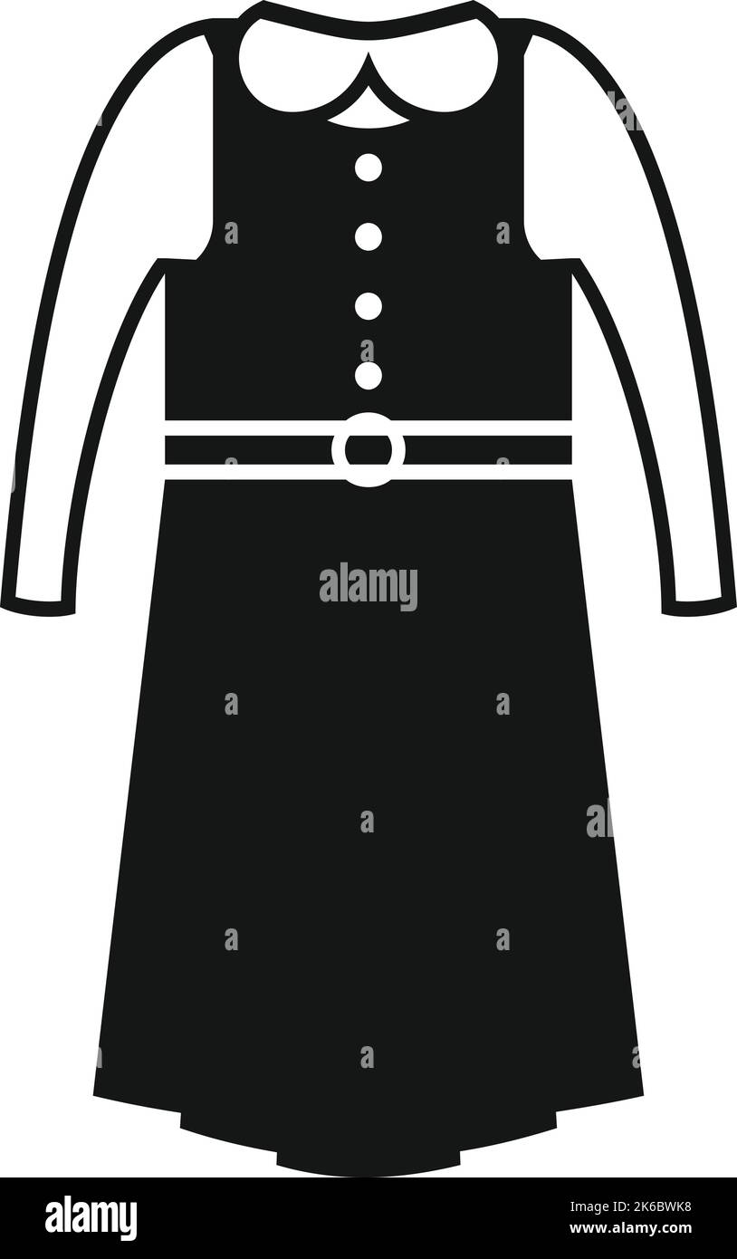 Dress suit icon simple vector. Fashion uniform. Back children Stock ...
