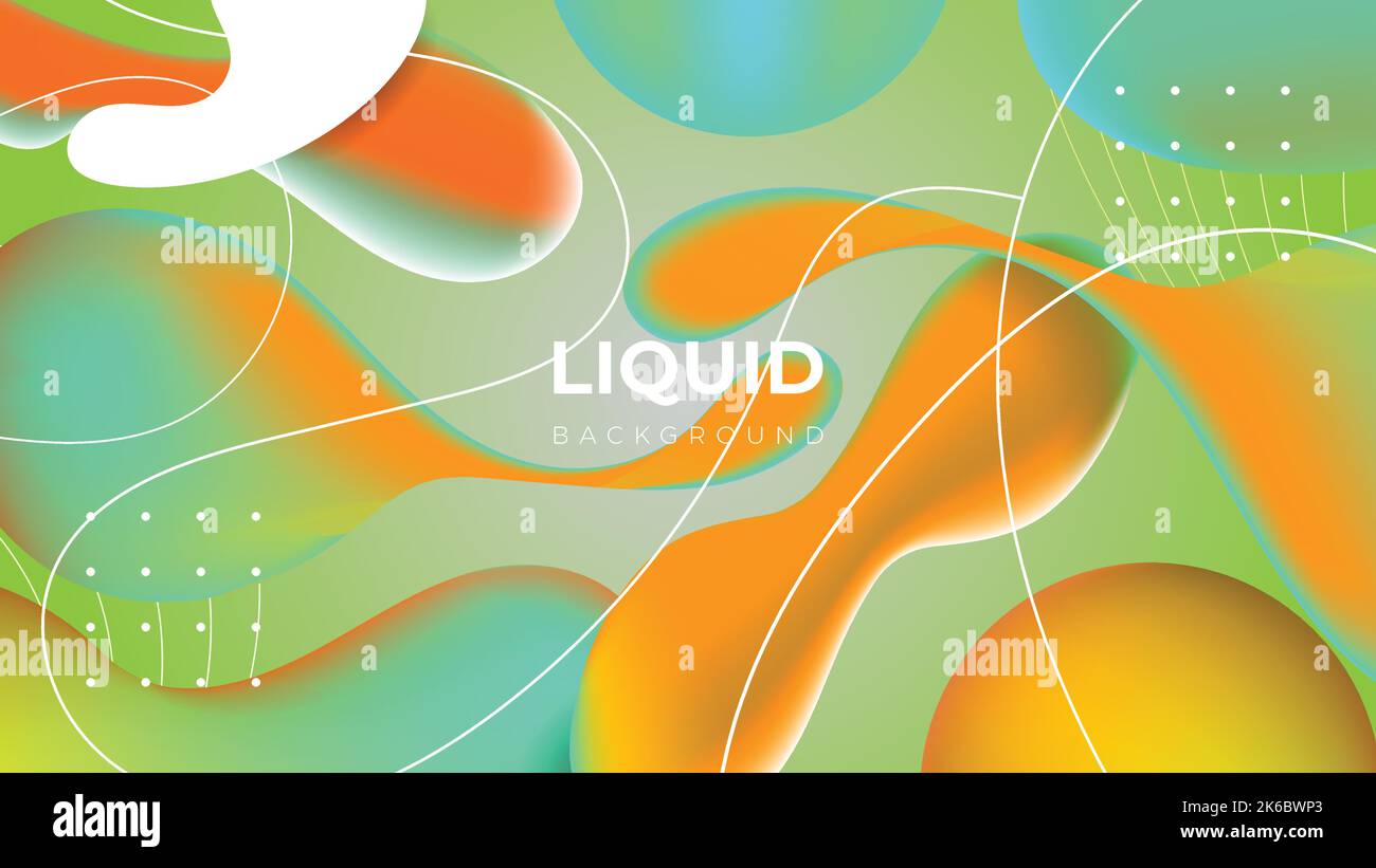 Liquid 3d style vector gradient background. Colorful liquid mesh wave ...