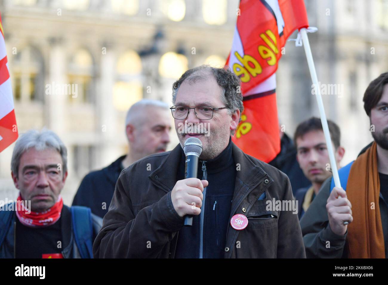 Paris, France. 13th Oct, 2022. Benoit Martin, general secretary of the ...