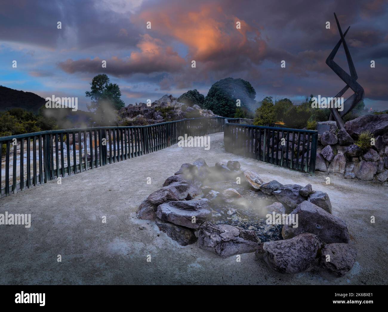 Geothermal activity at Kuirau Park in Rotorua, North Island, New ...