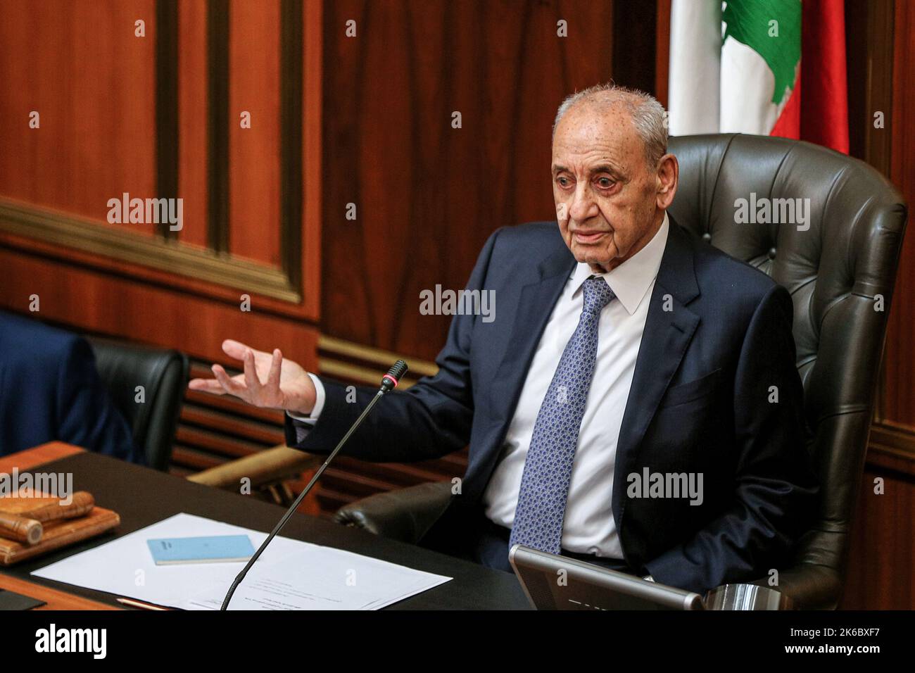 Beirut, Lebanon. 13th Oct, 2022. Lebanon's Parliament Speaker Nabih ...