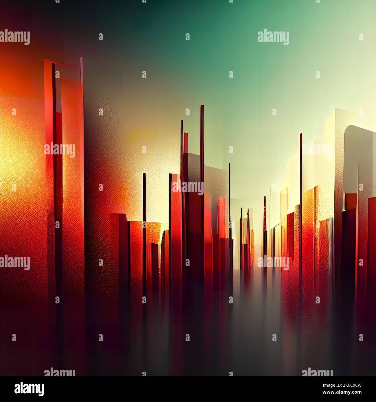 An illustration of colorful vertical blocks resembling abstract ...