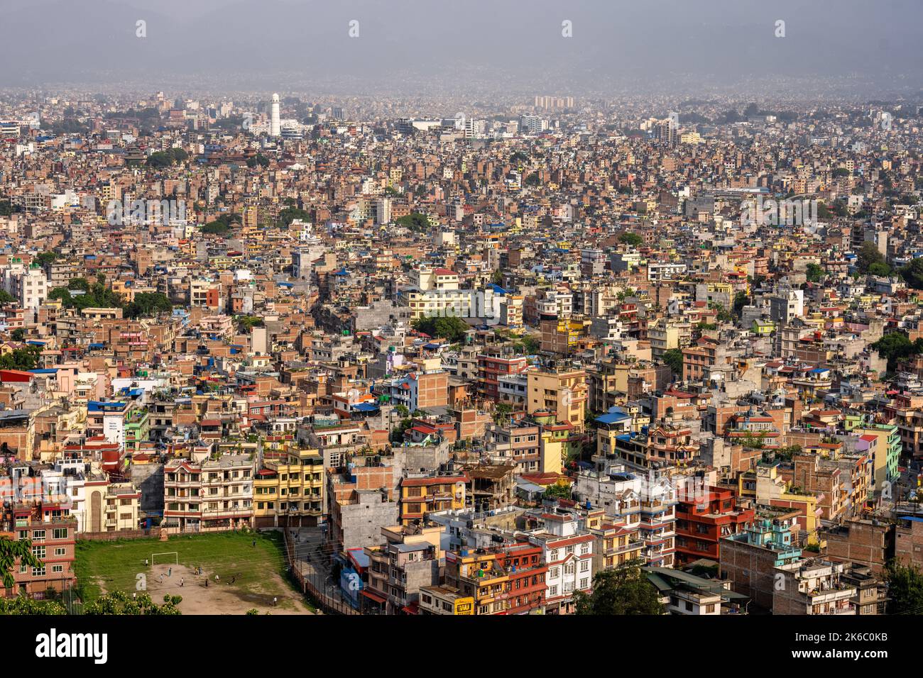 A beautiful view over Kathmandu city during daytime from the ...