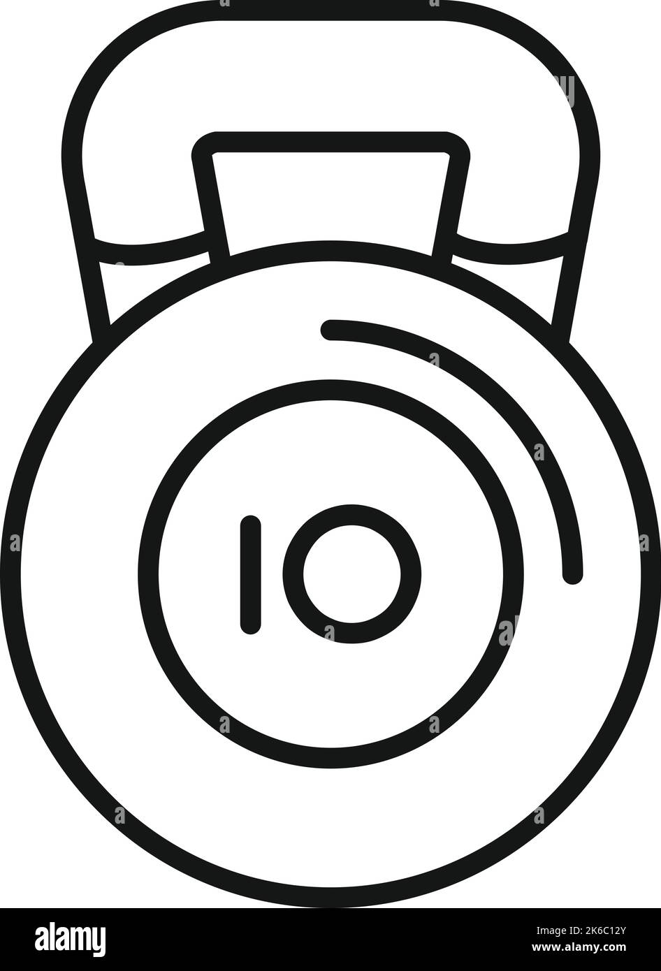 Gym kettlebell icon outline vector. Sport school. Room equipment Stock ...