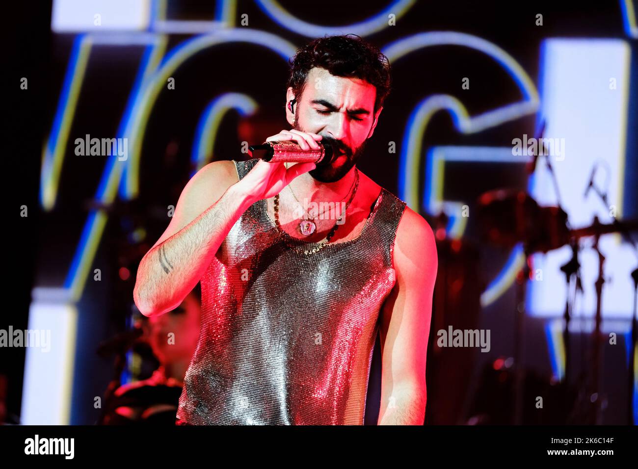 October 12, 2022, Turin, Turin, Italy: The Italian singer Marco Mengoni ...