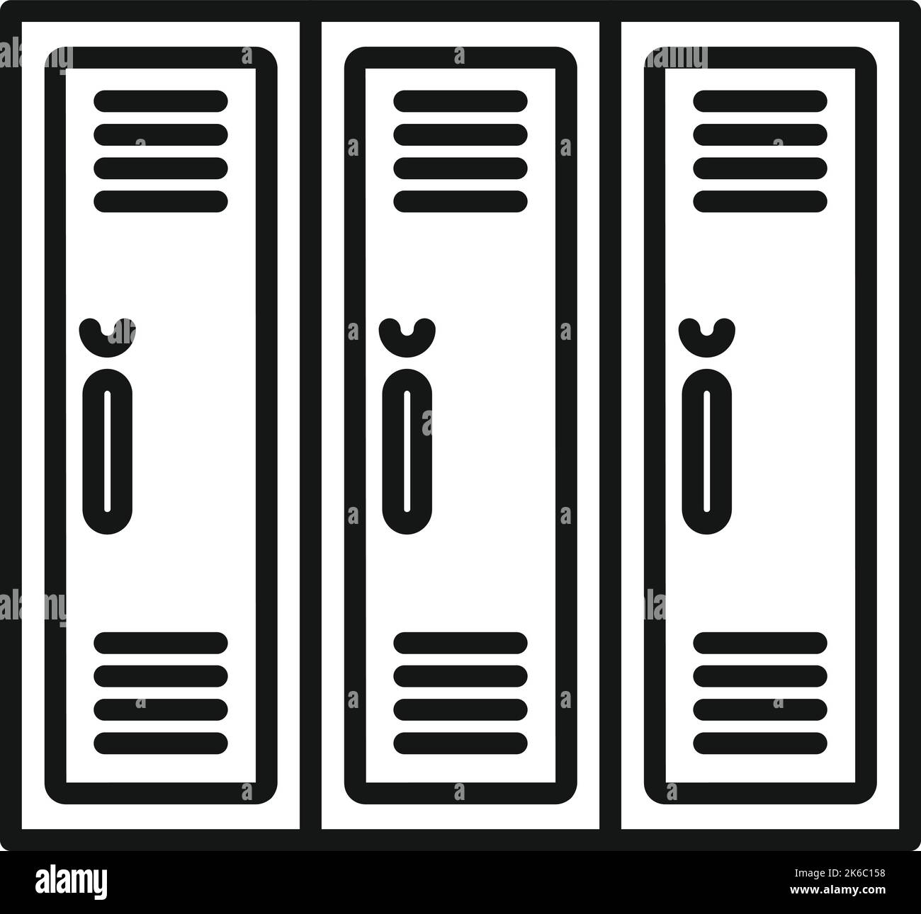 Locker room icon outline vector. School gym. Indoor children Stock ...