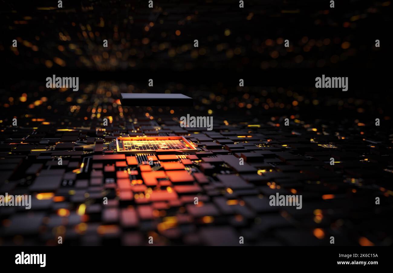 3d Rendering Microprocessor Cpu Chipset Central Processor Unit On The