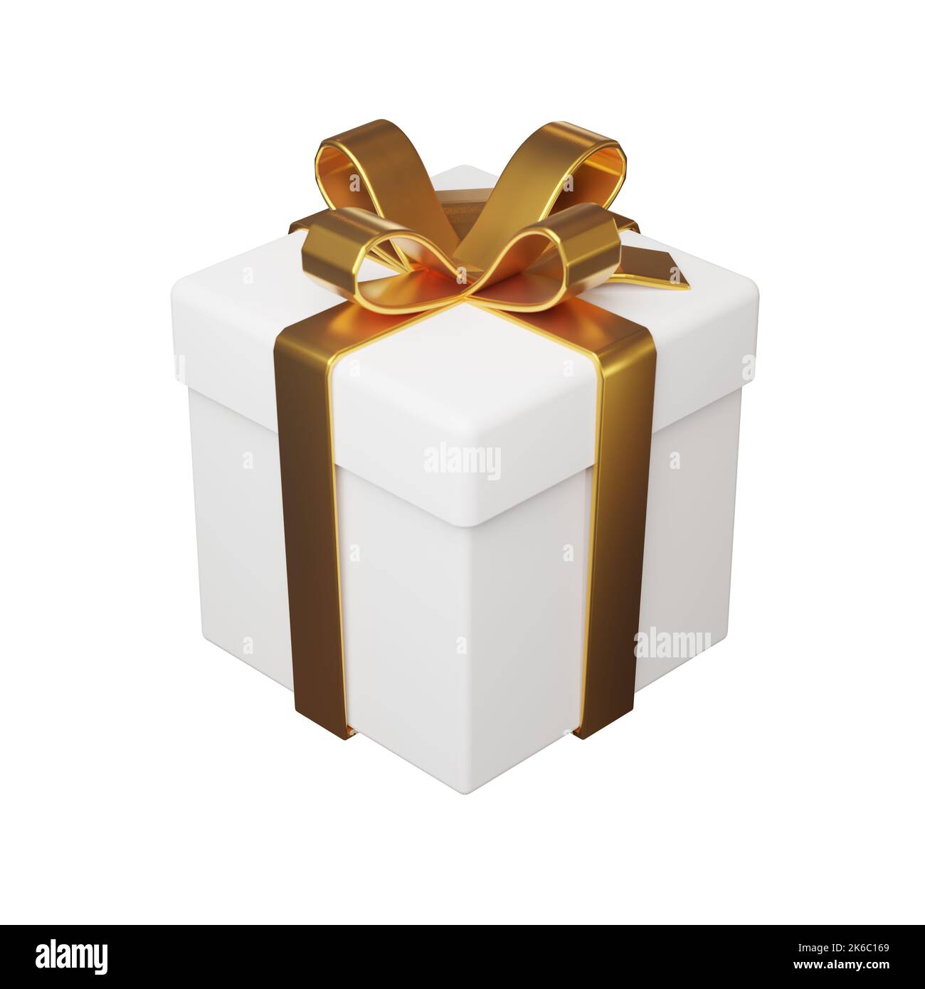 3D Rendering cute gift box for Merry Christmas isolated on the white ...